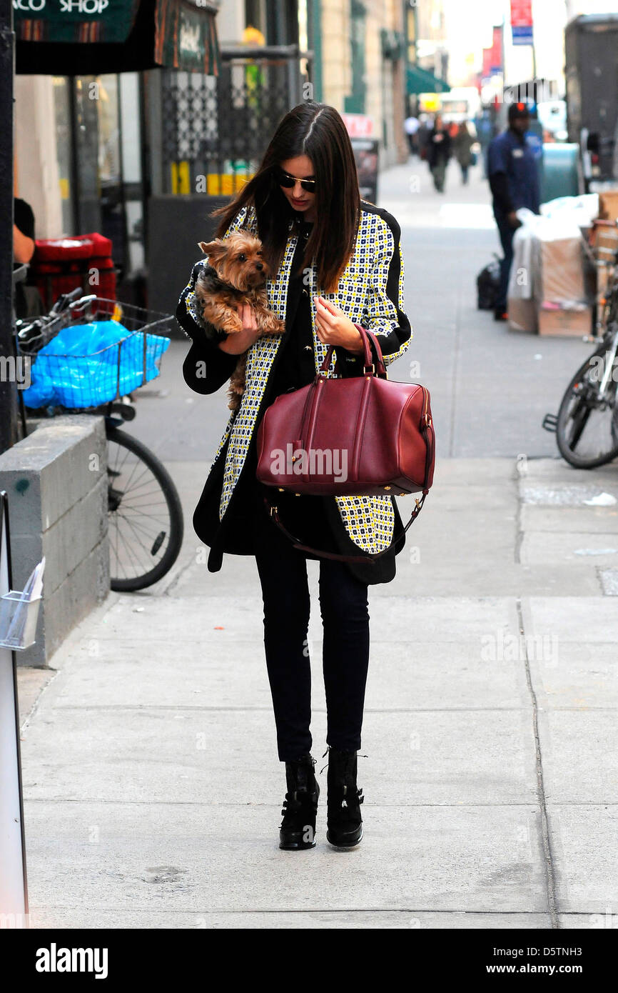 Miranda Kerr walks her dog in Manhattan New York City, USA - 12.03.12 ...