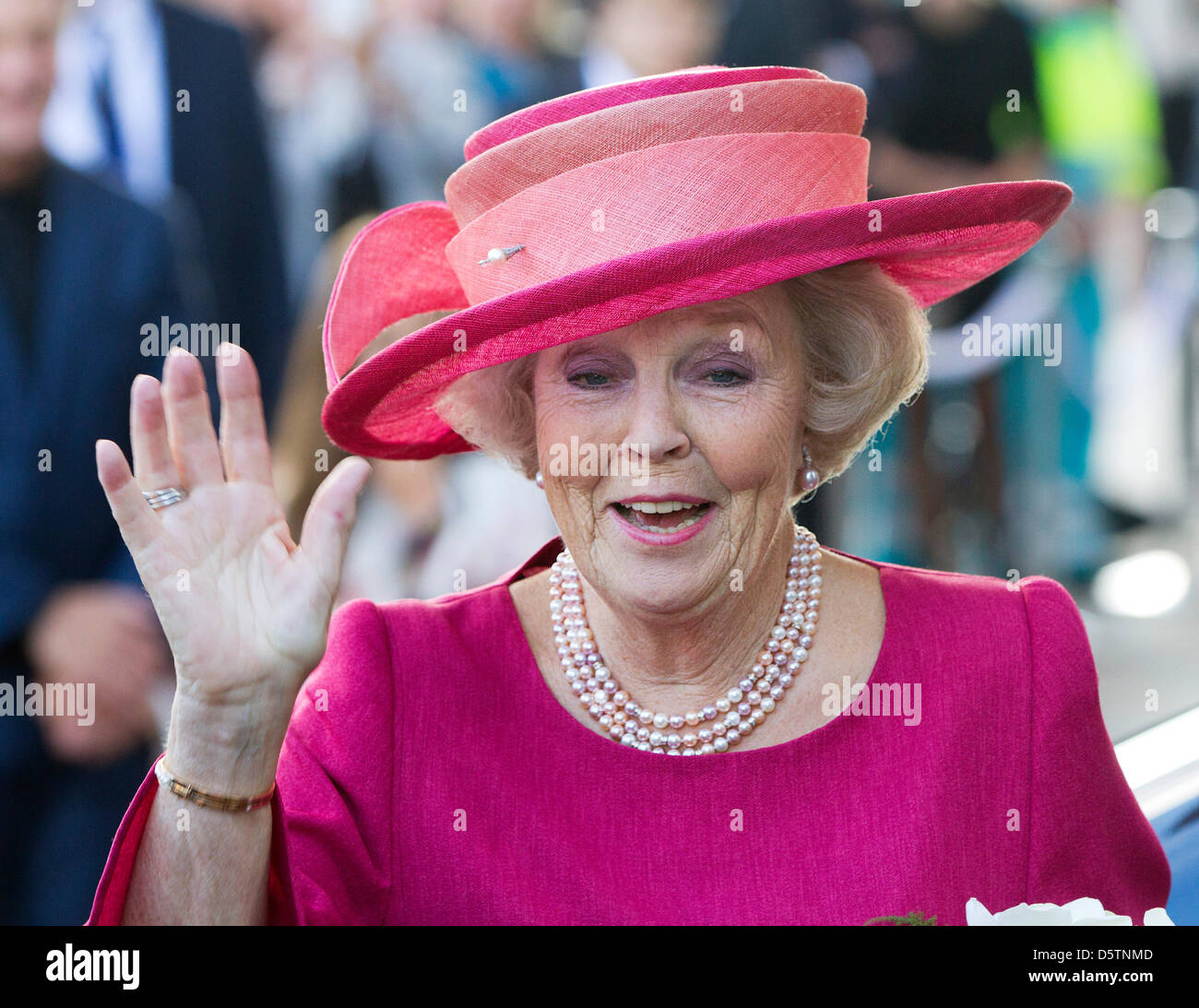 Queen Beatrix of The Netherlands attending the re-opening of the ...