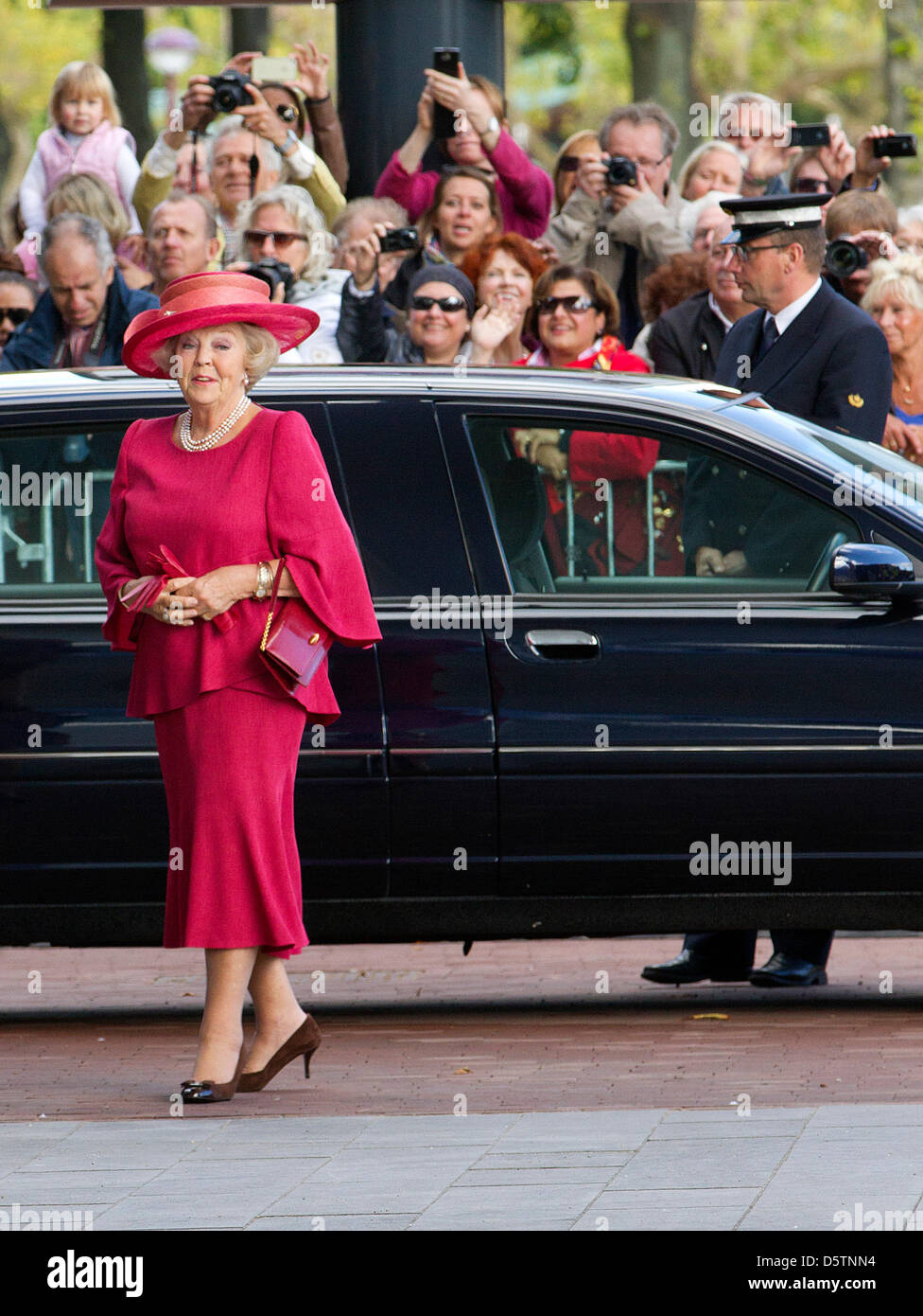 Queen Beatrix of The Netherlands attending the re-opening of the ...