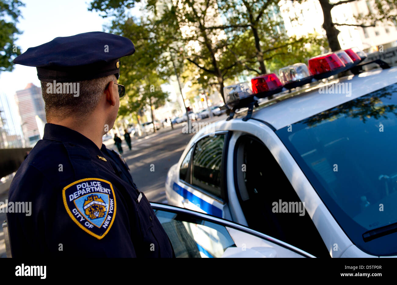 Police cars stand in front of the UN headquarters in New York, United ...