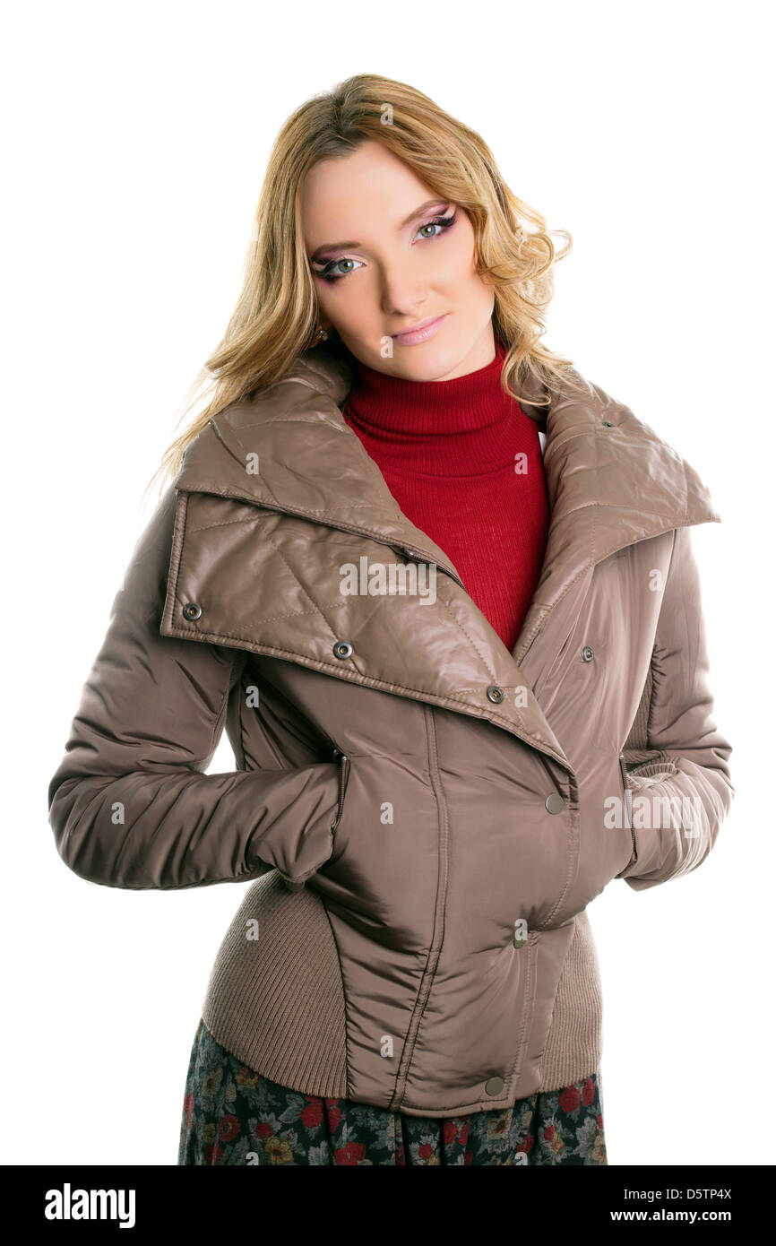 Lady in red jacket hi-res stock photography and images - Alamy