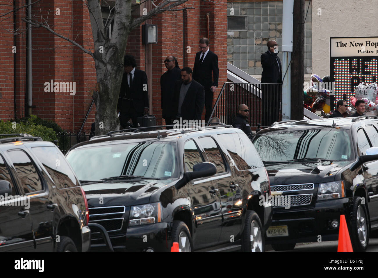 Stevie Wonder The funeral of Whitney Houston at the New Hope Baptist ...