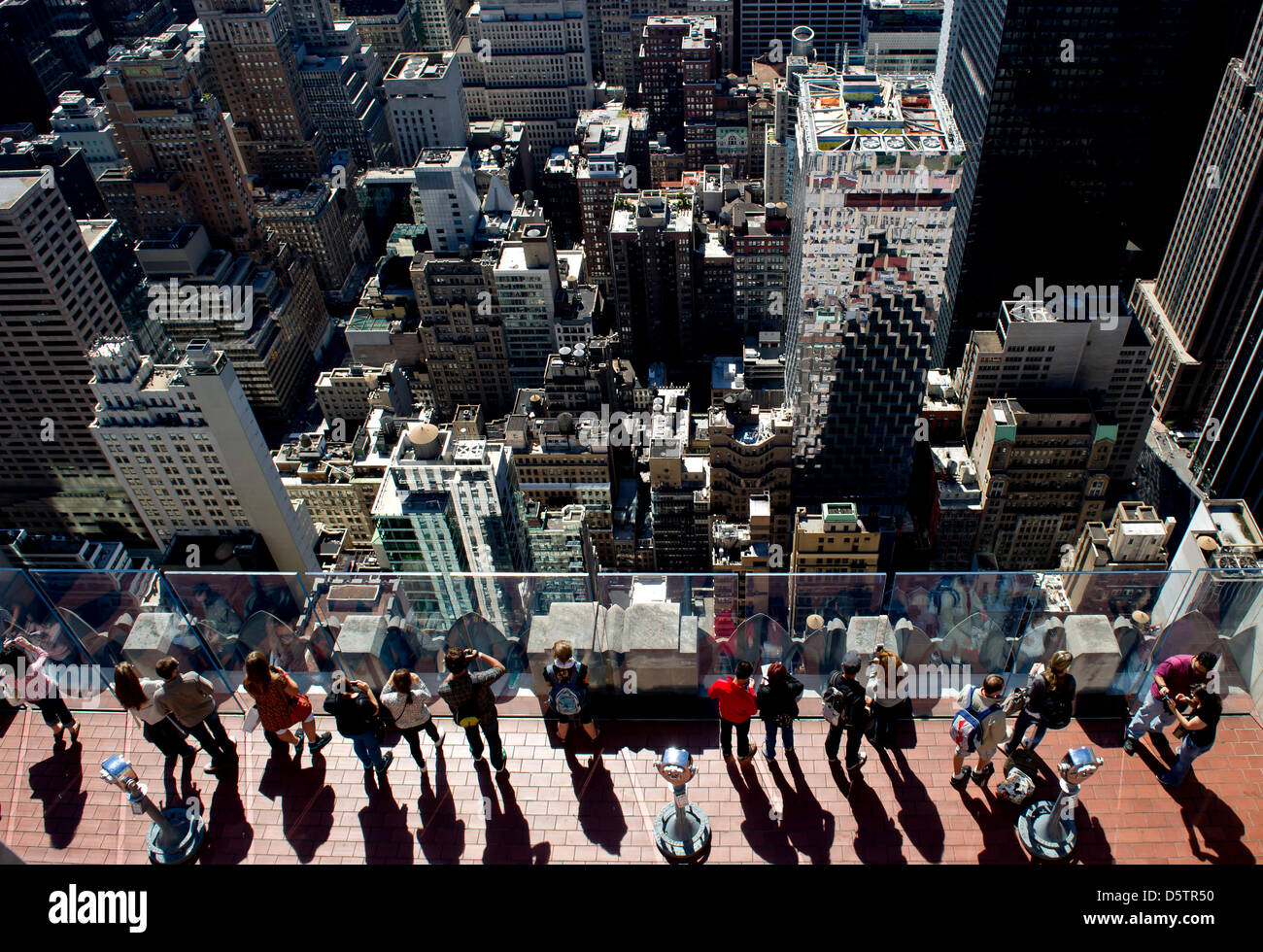 Visitors enjoy the view from the viewing platform 'Top of the Rock' of ...