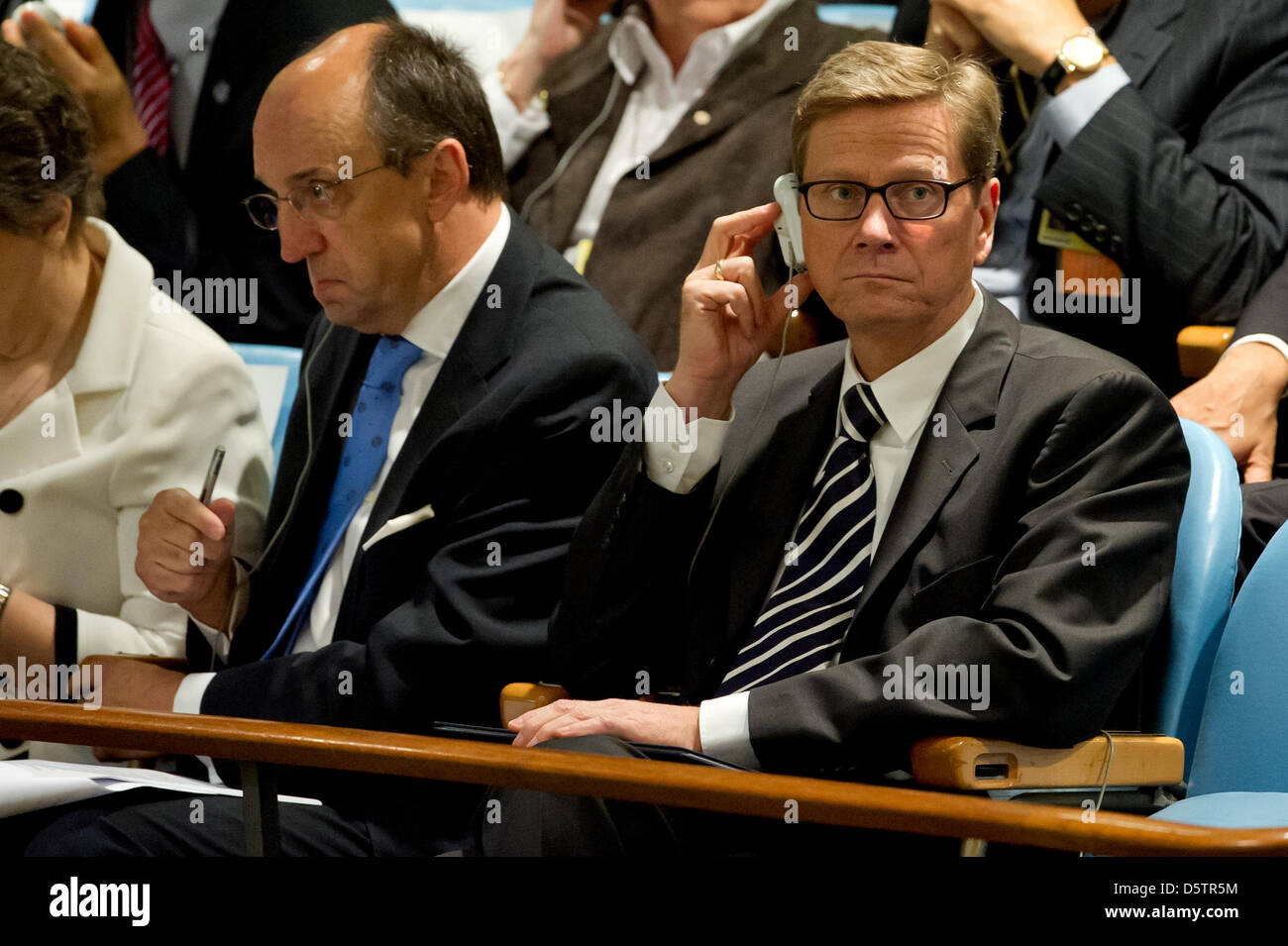Germany's Foreign Minister Guido Westerwelle attends a meeting on the ...