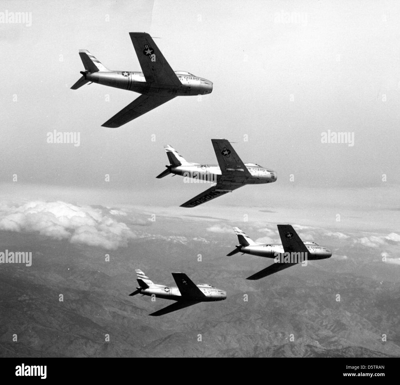 North American F-86A "Sabres" of the 195th FS, CALIF-ANG (Van Nuys ...