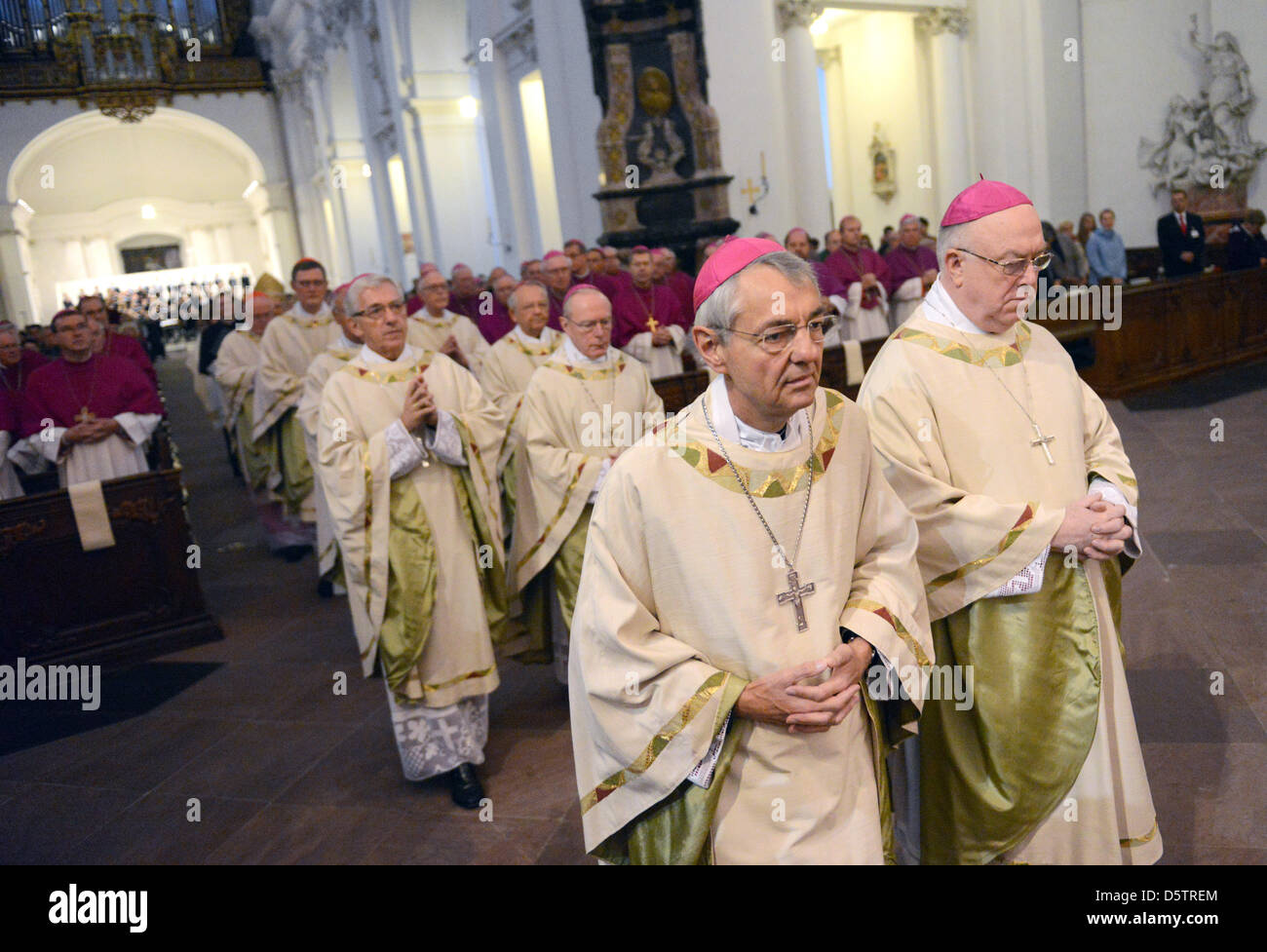 Members the German Bishops' Conference arrive for the opening service ...