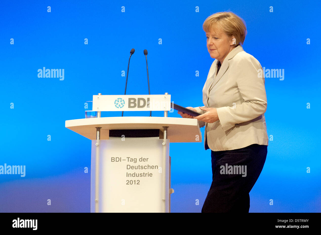 German Chancellor Angela Merkel delivers a speech during the general ...