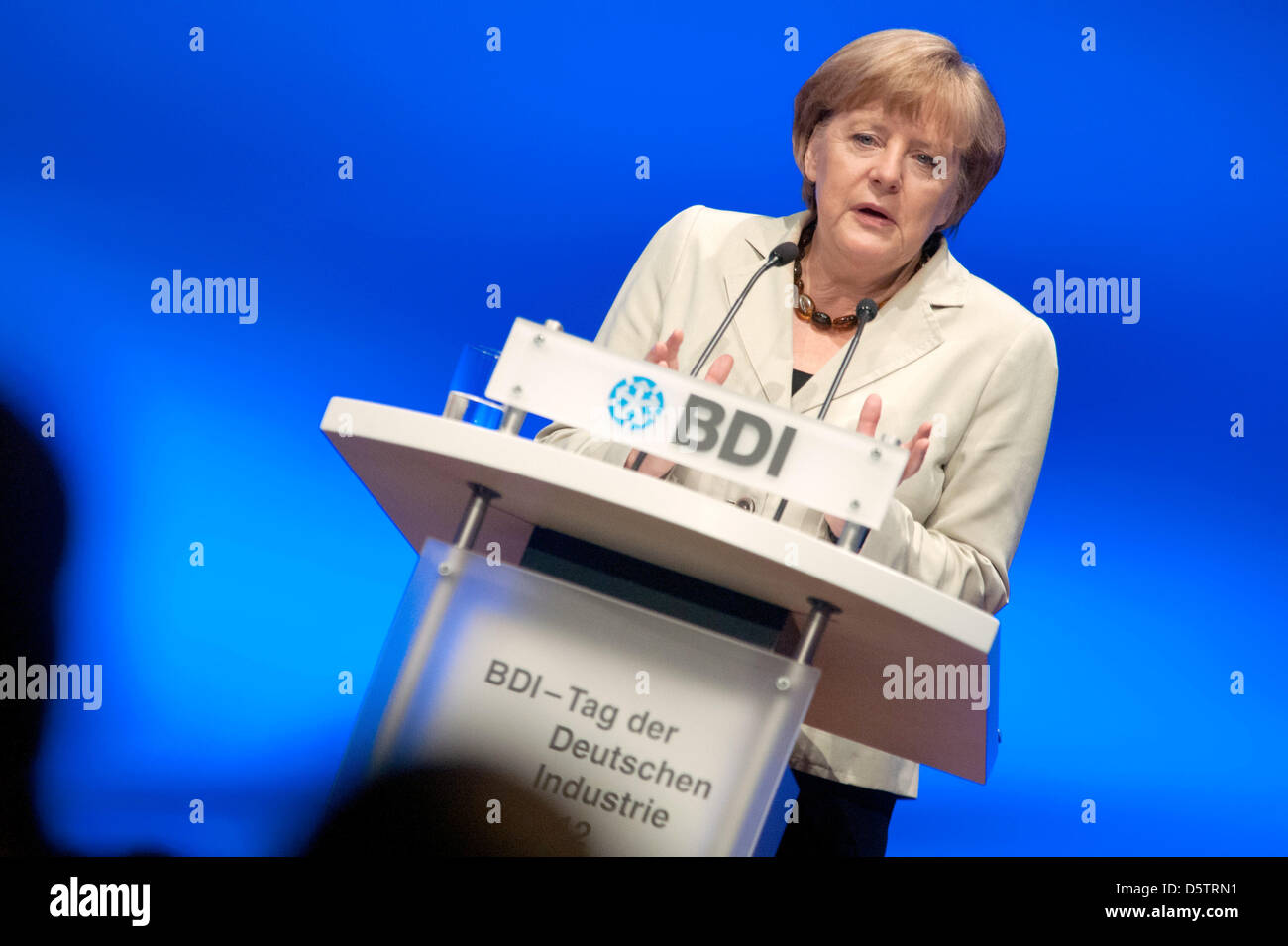 German Chancellor Angela Merkel delivers a speech during the general ...