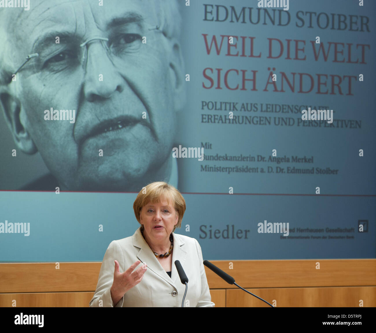 German Chancellor Angela Merkel delivers a speech during a book ...
