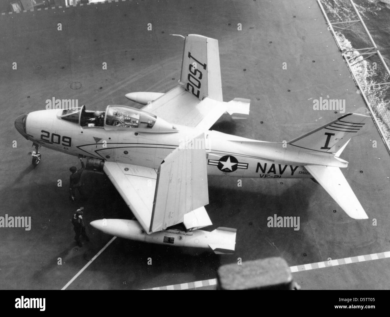The North American FJ-3 Fury, a carrier-based jet fighter, served with ...