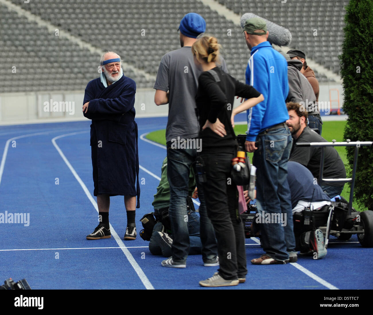 Actor Dieter Hallervorden (as Paul Averhoff) prepares for a take during ...
