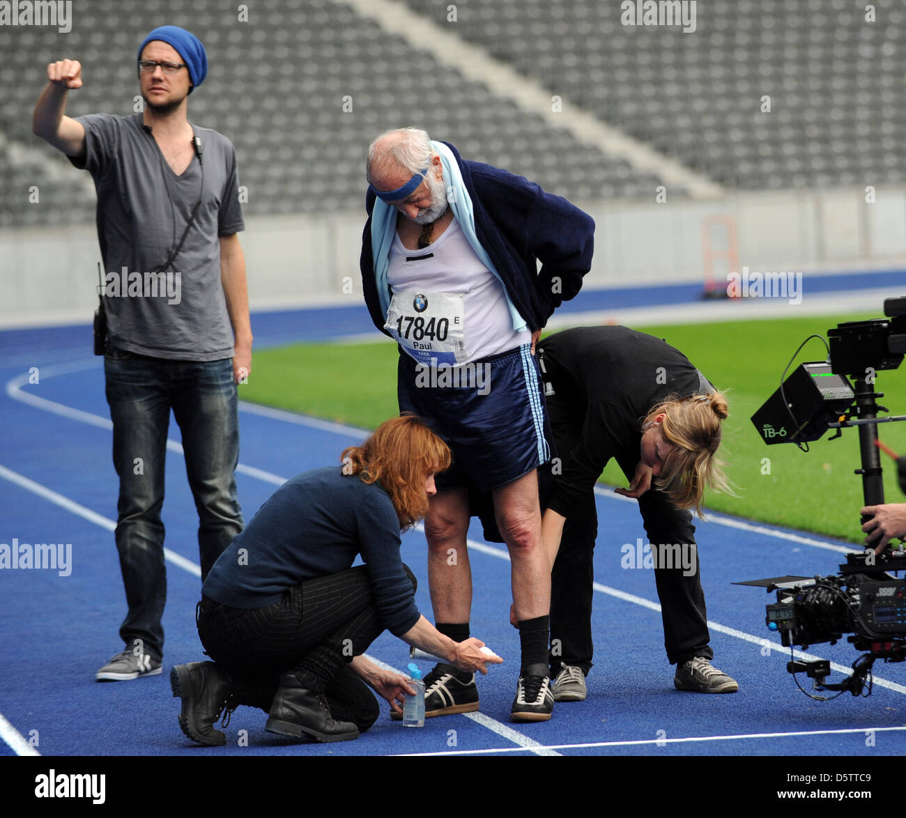 Actor Dieter Hallervorden (as Paul Averhoff) prepares for a take during ...