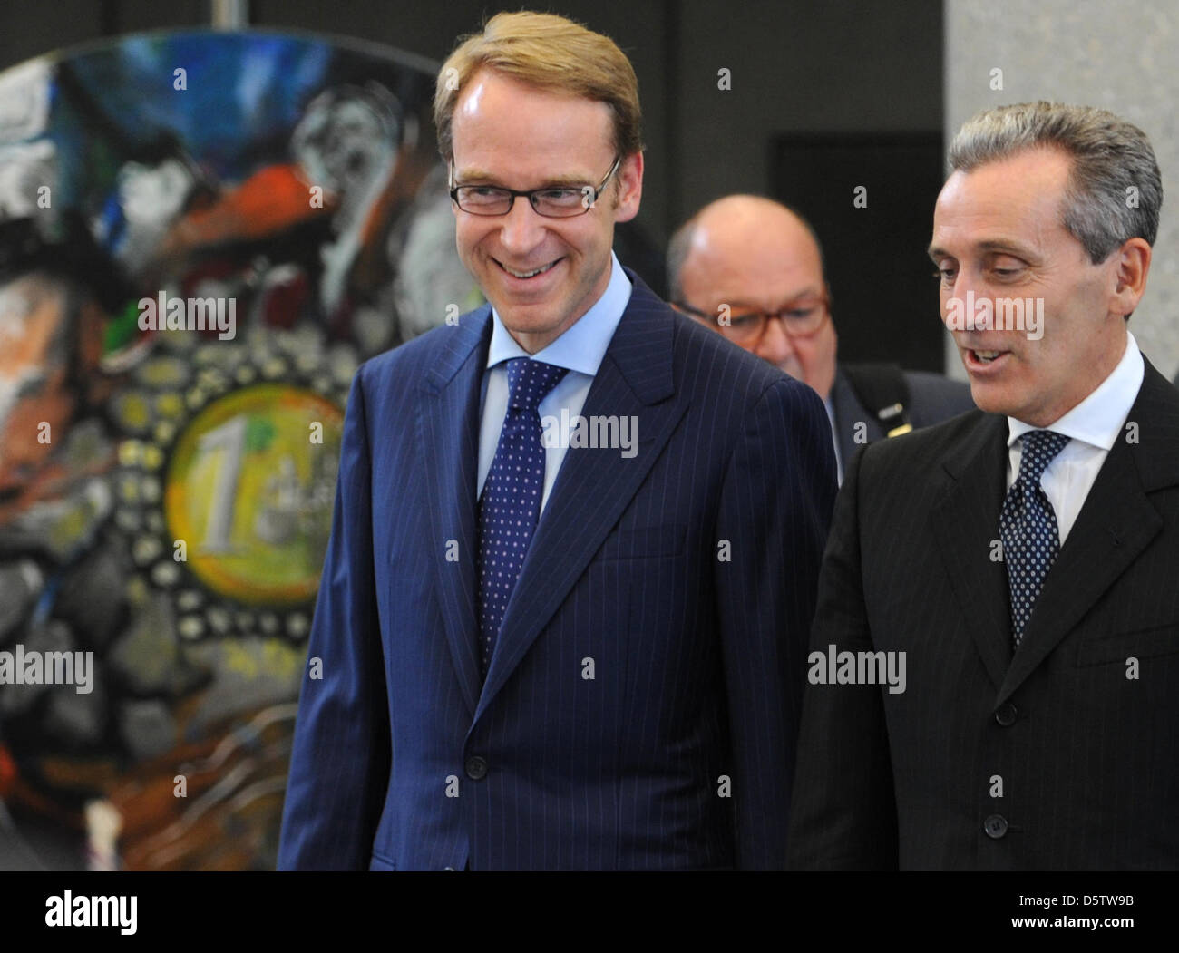 German Federal Bank President Jens Weidmann (L) and Italian Economy and ...