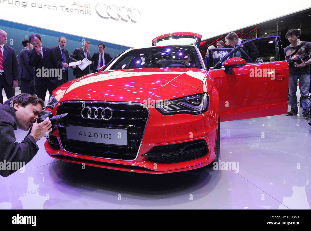 The Audi A3 Sportback is on display at the Paris Motor Show (Mondial de ...