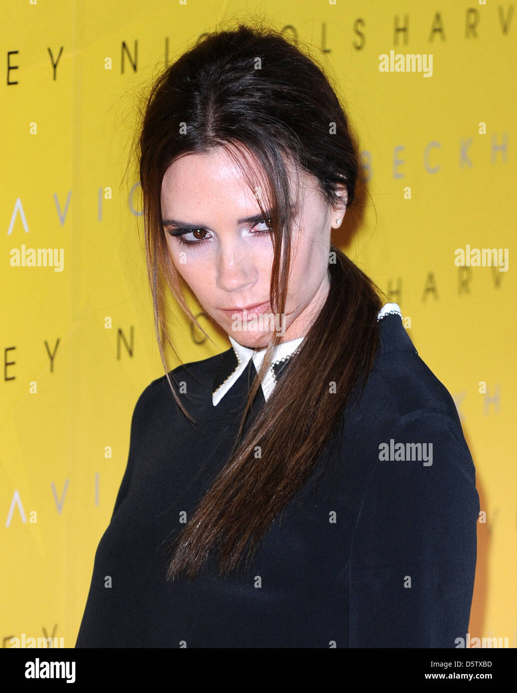 Victoria Beckham arriving to toast her collection launch at Harvey ...