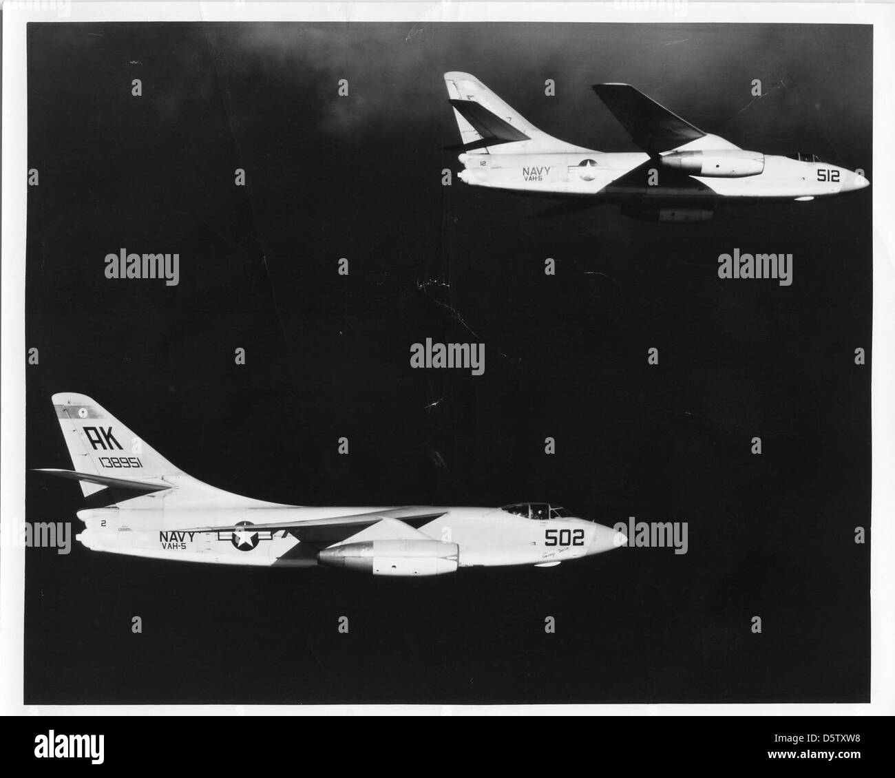 The Douglas A3D-2 Skywarrior, used by VAH-5 Squadron aboard the USS ...