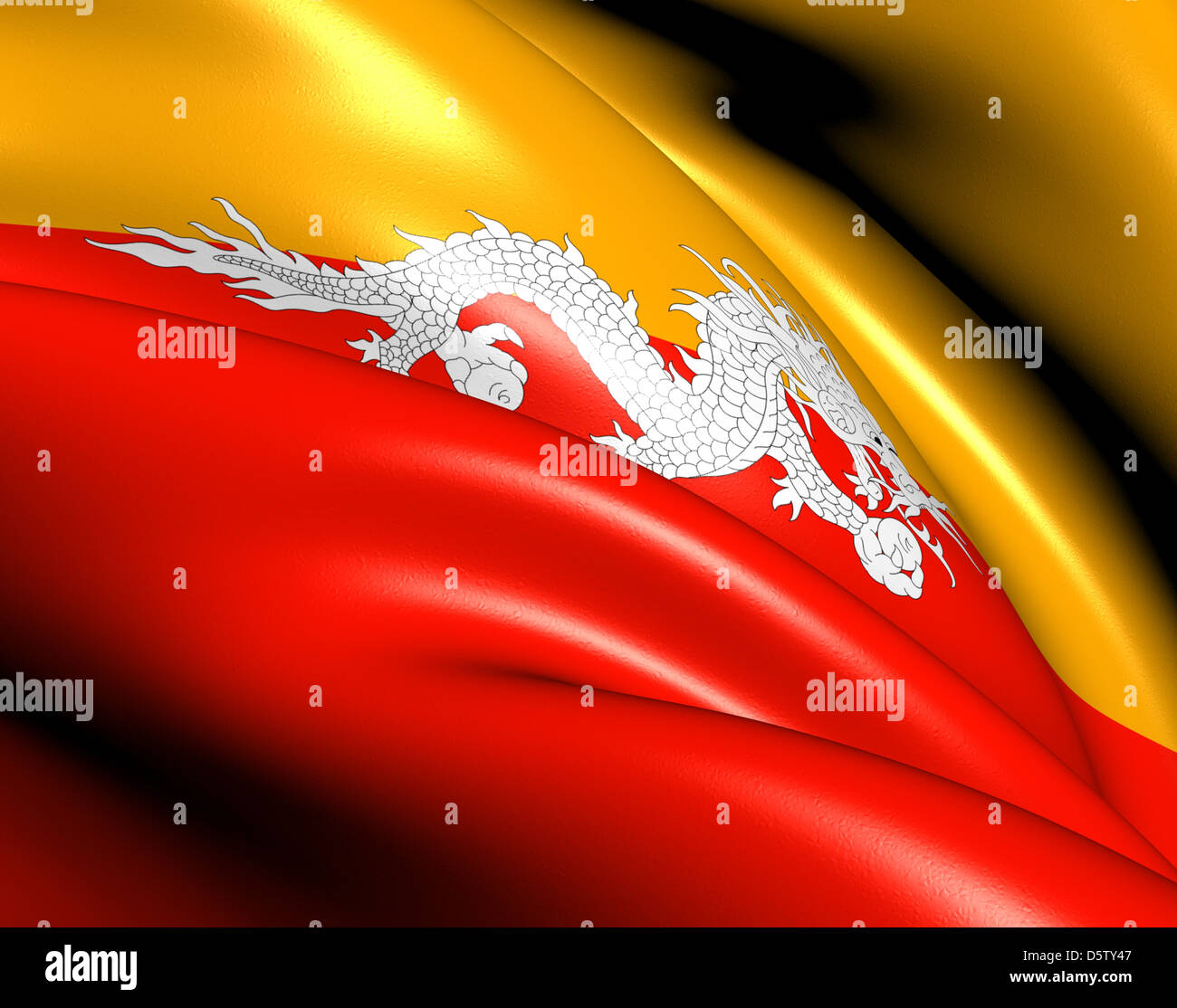 Flag of Bhutan. Close Up Stock Photo - Alamy