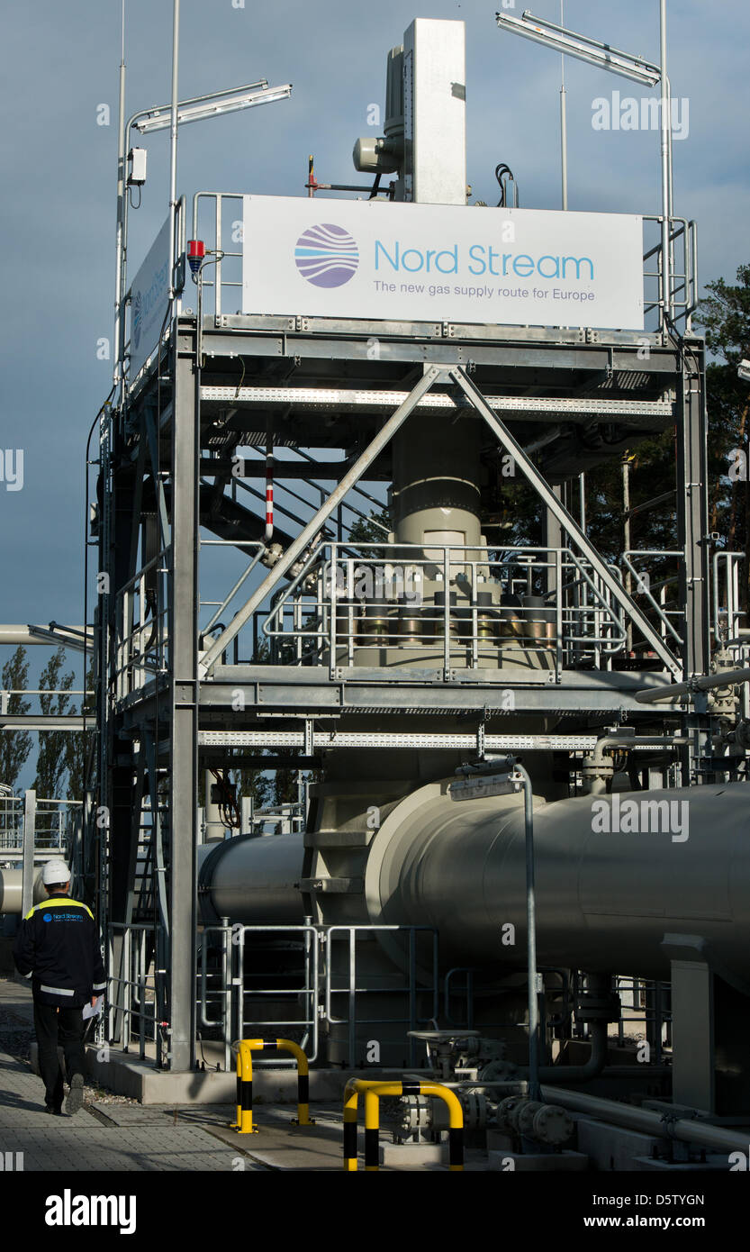 An on-land station of the second line of the baltic sea pipeline by the ...