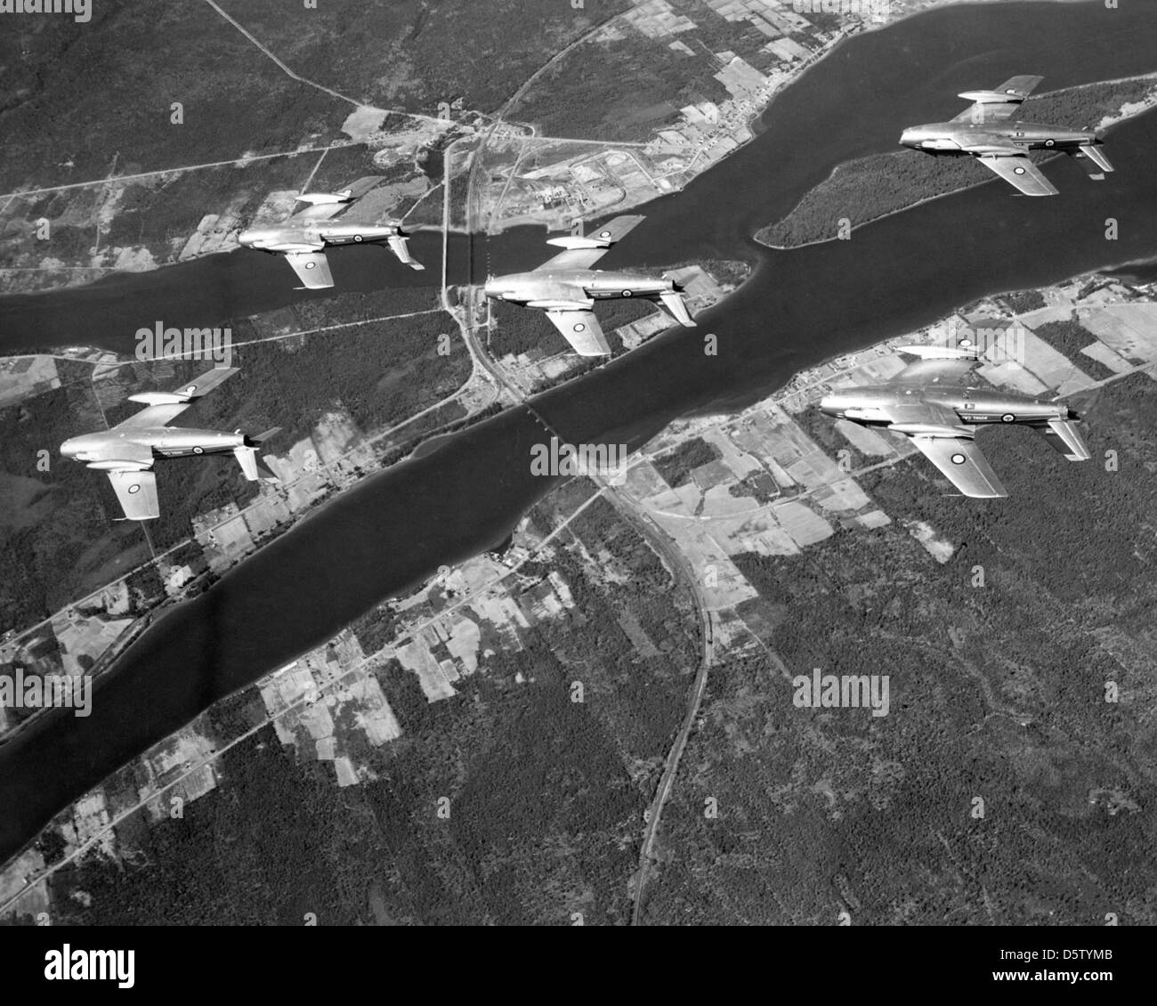 Canadair CL-13 "Sabres" of the RCAF "Golden Hawks Stock Photo - Alamy