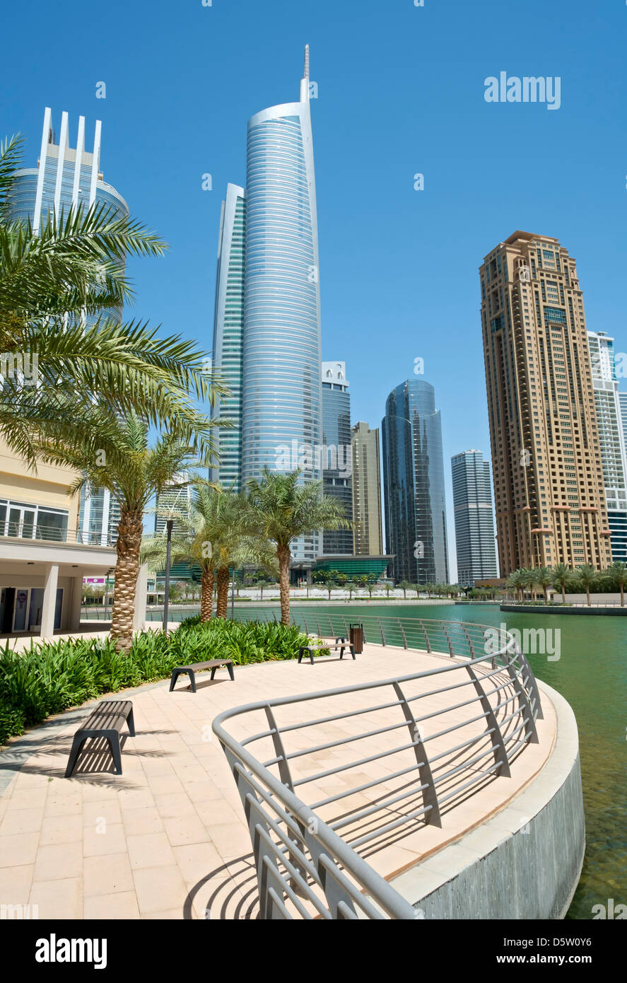 View of modern high-rise apartment towers at Jumeirah Lakes Towers (JLT ...
