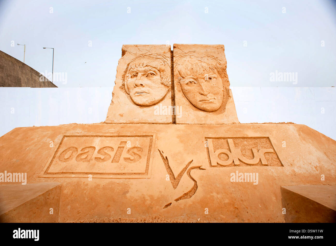 The Brighton Sand Sculpture Festival - the finished works with the ...