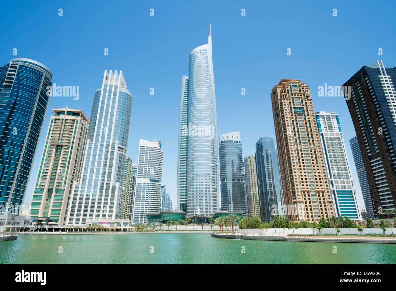 View of modern high-rise apartment towers at Jumeirah Lakes Towers (JLT ...