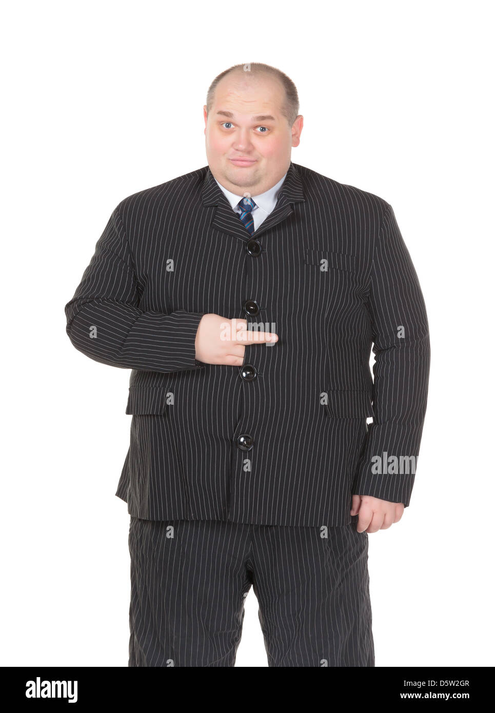 Obese businessman making gesturing Stock Photo - Alamy
