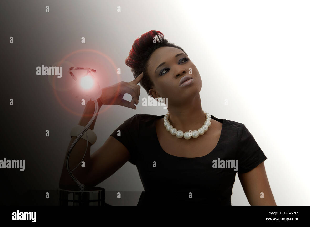 African Female With Lighting & Graduation Effects Stock Photo - Alamy