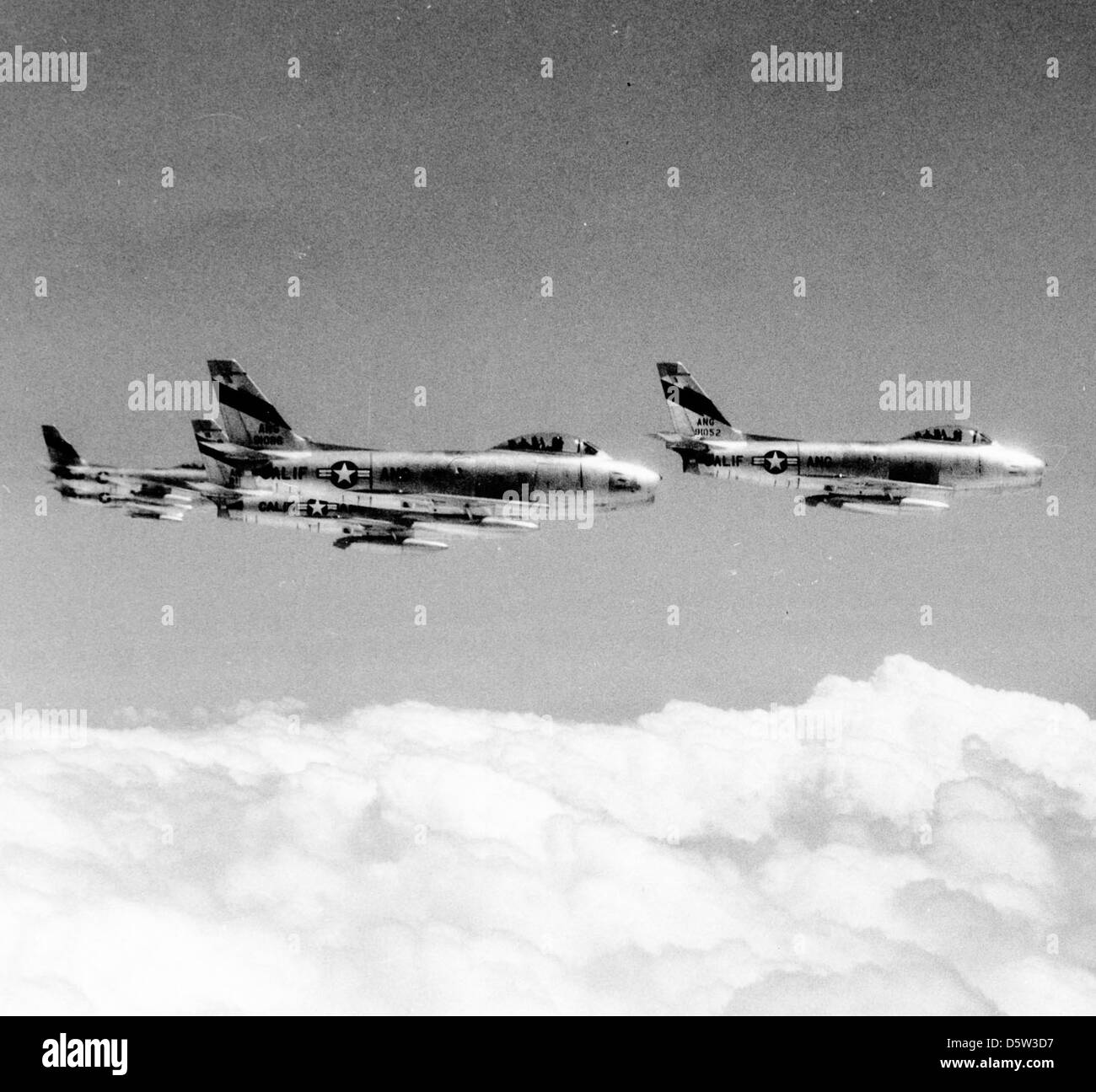 North American F-86A Sabres from the 196th Fighter Interceptor Squadron ...