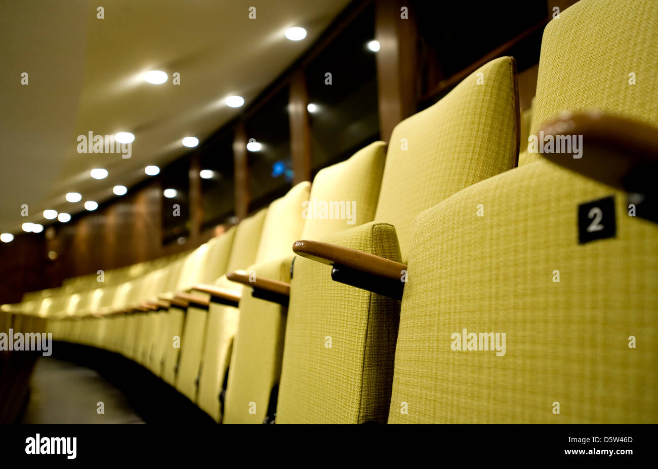 Seats in the auditorium of Deutsche Oper Berlin (German Opera House) in ...
