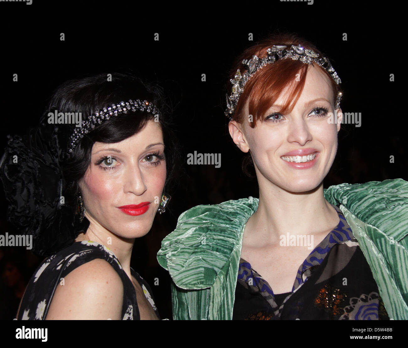 Sarah Sophie Flicker and Model Karen Elson Mercedes-Benz Fashion Week ...