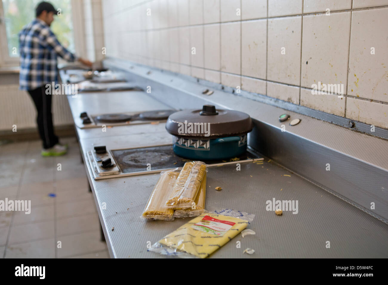 A communal kitchen is pictured in a home at the central reception ...