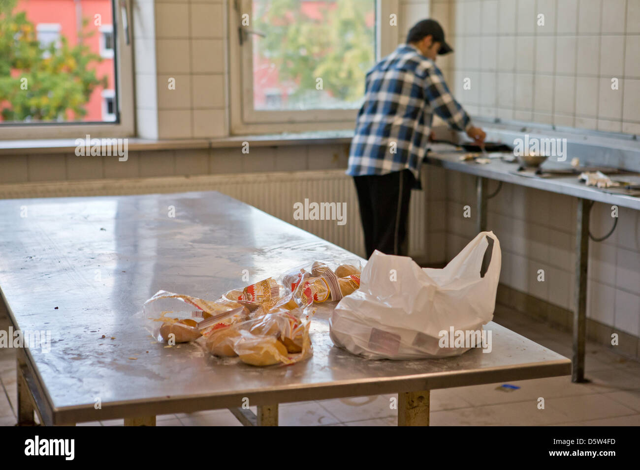 A communal kitchen is pictured in a home at the central reception ...