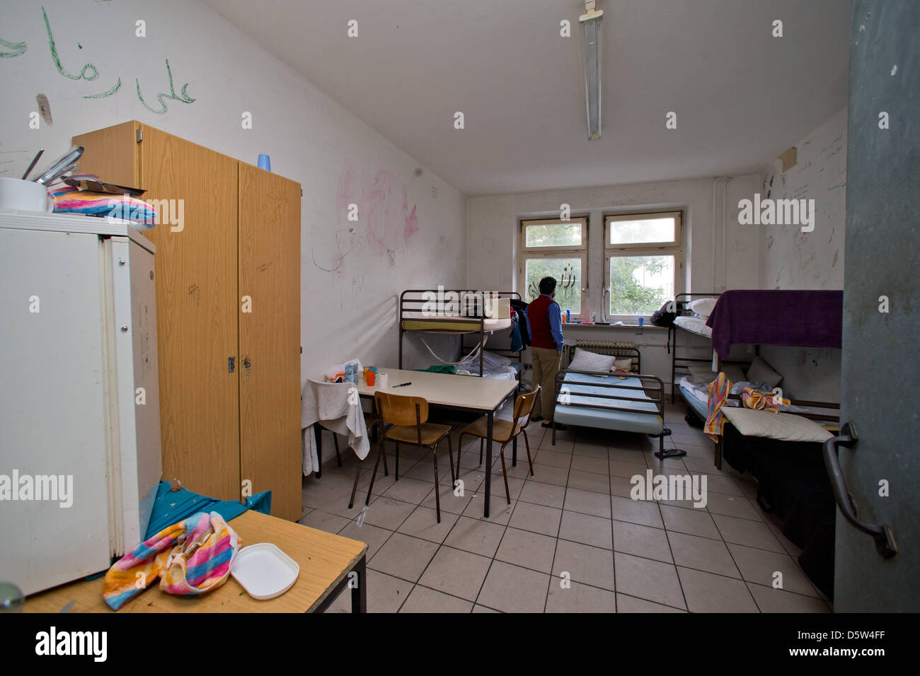 A room for asylum seekers is pictured in a home at the central ...
