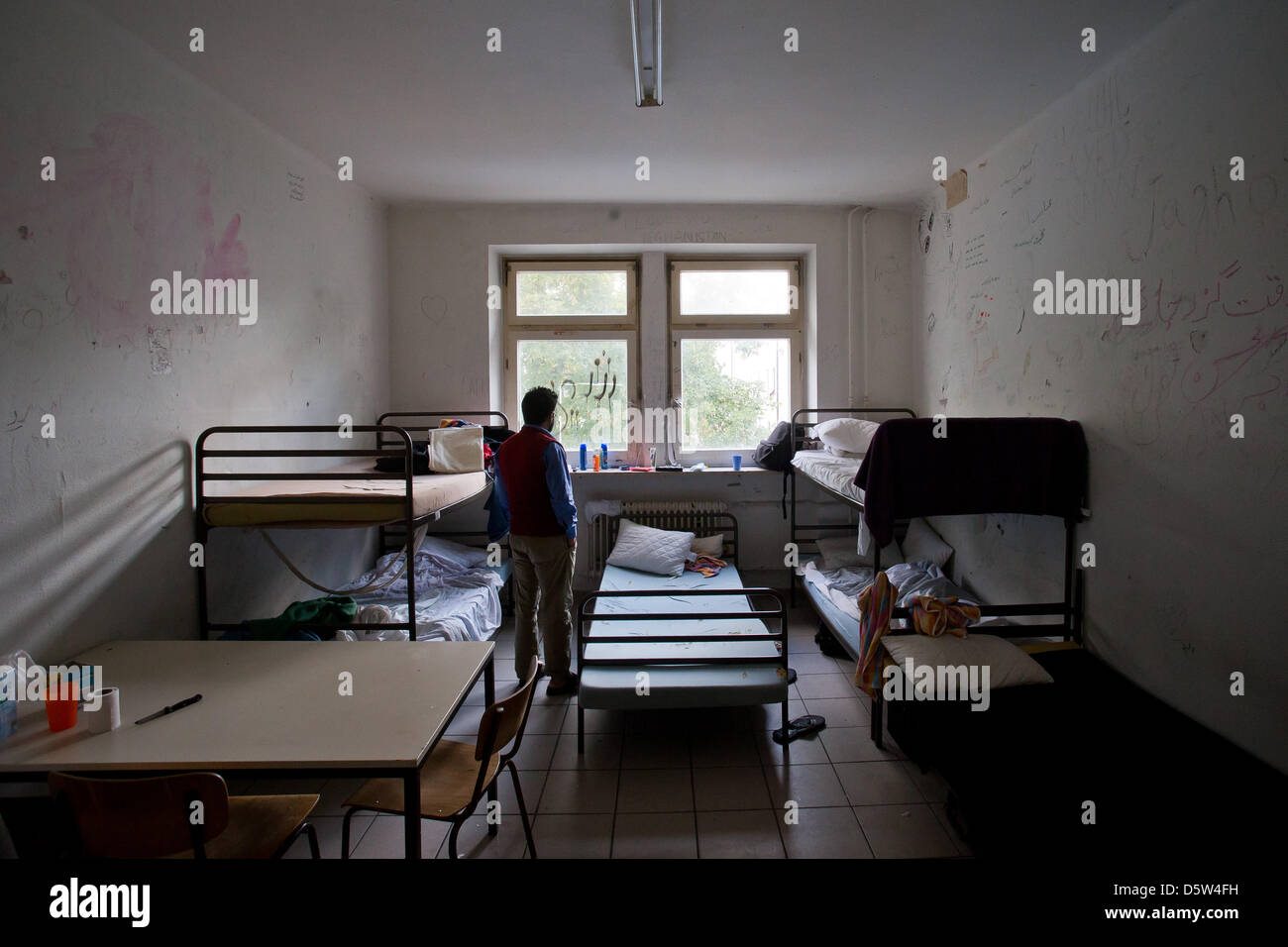 A room for asylum seekers is pictured in a home at the central ...