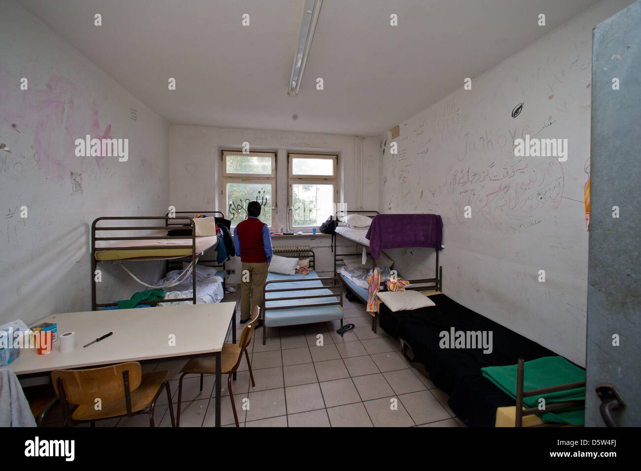 A room for asylum seekers is pictured in a home at the central ...