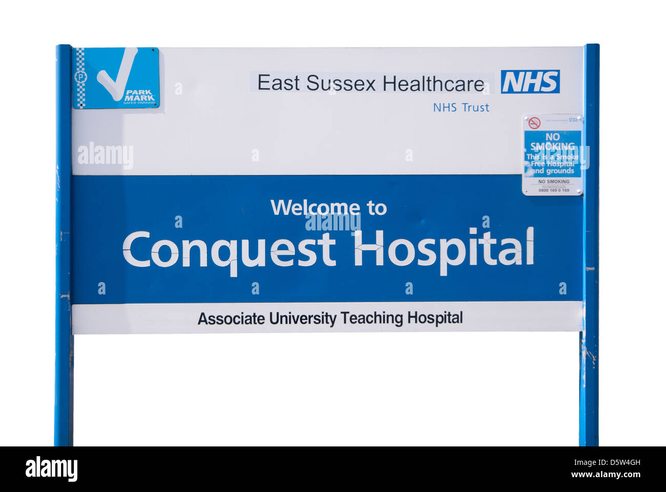 Conquest NHS Hospital Sign Hastings UK Stock Photo - Alamy