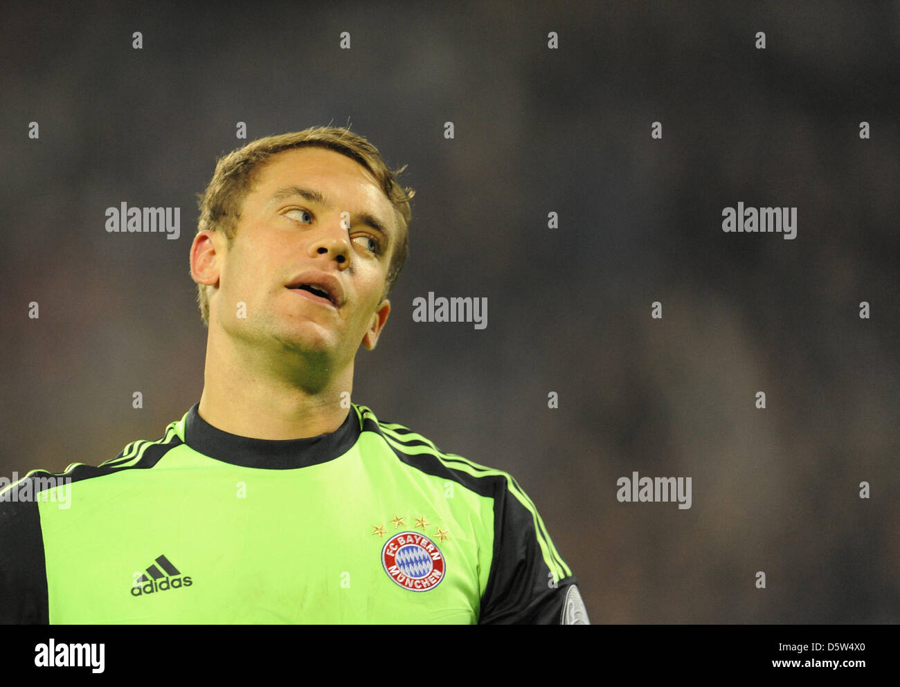 Munich's goalkeeper Manuel Neuer reacts during the Champions League ...