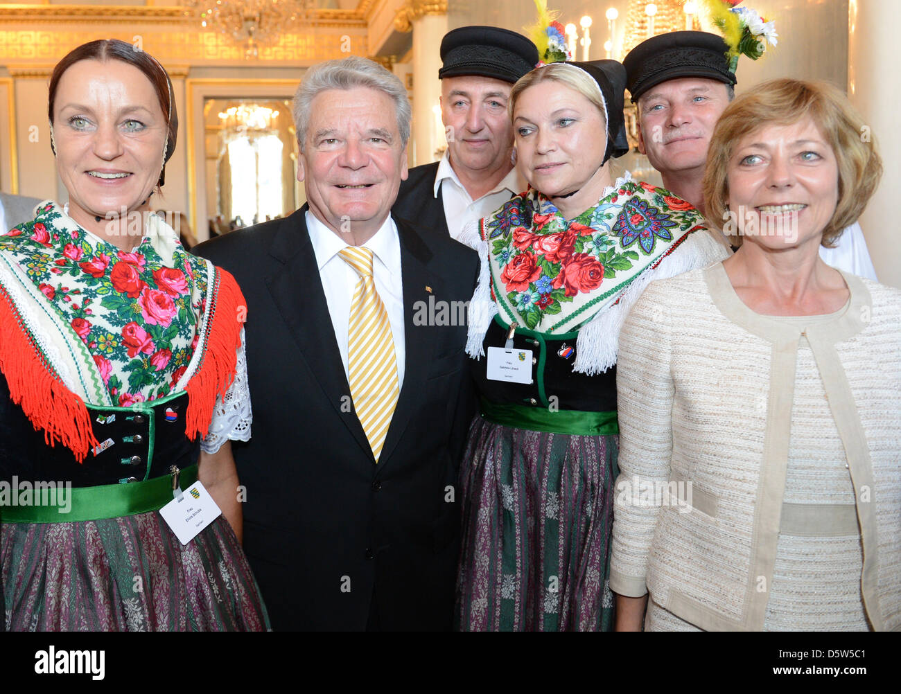 German President Joachim Gauck (2-L) and his partner Daniela Schadt (R ...