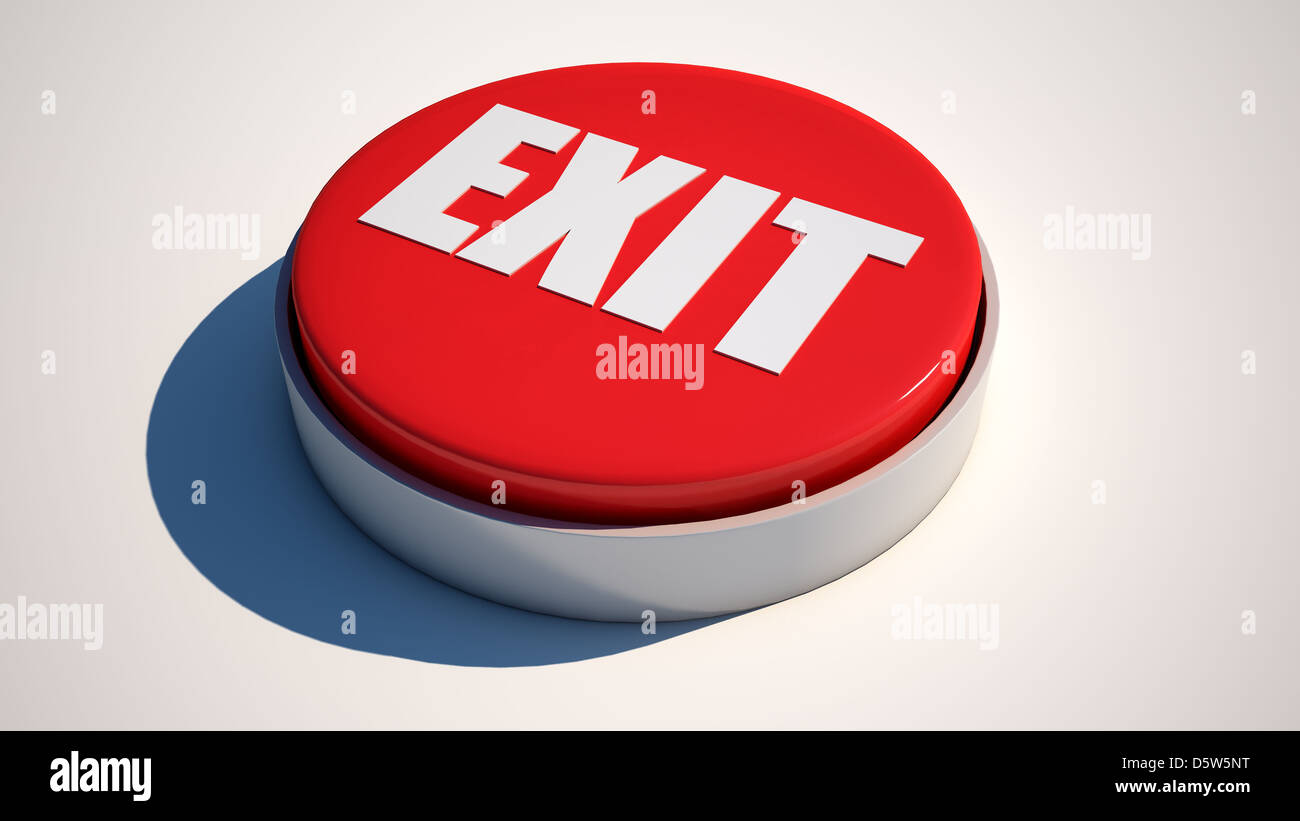 Exit Button - 3d renderer illustration Stock Photo - Alamy