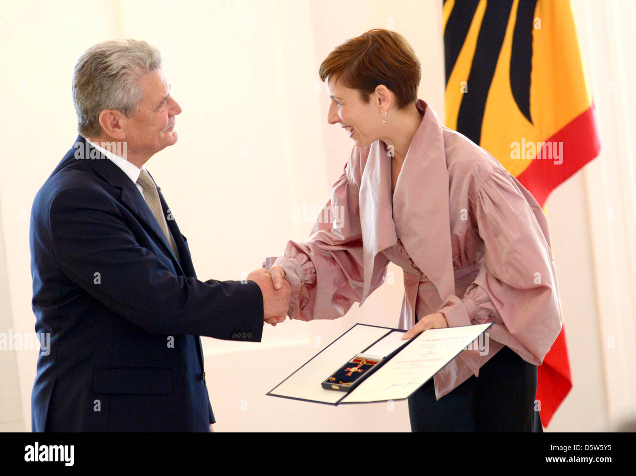 German President Joachim Gauck awards actress Meret Becker the Order of ...