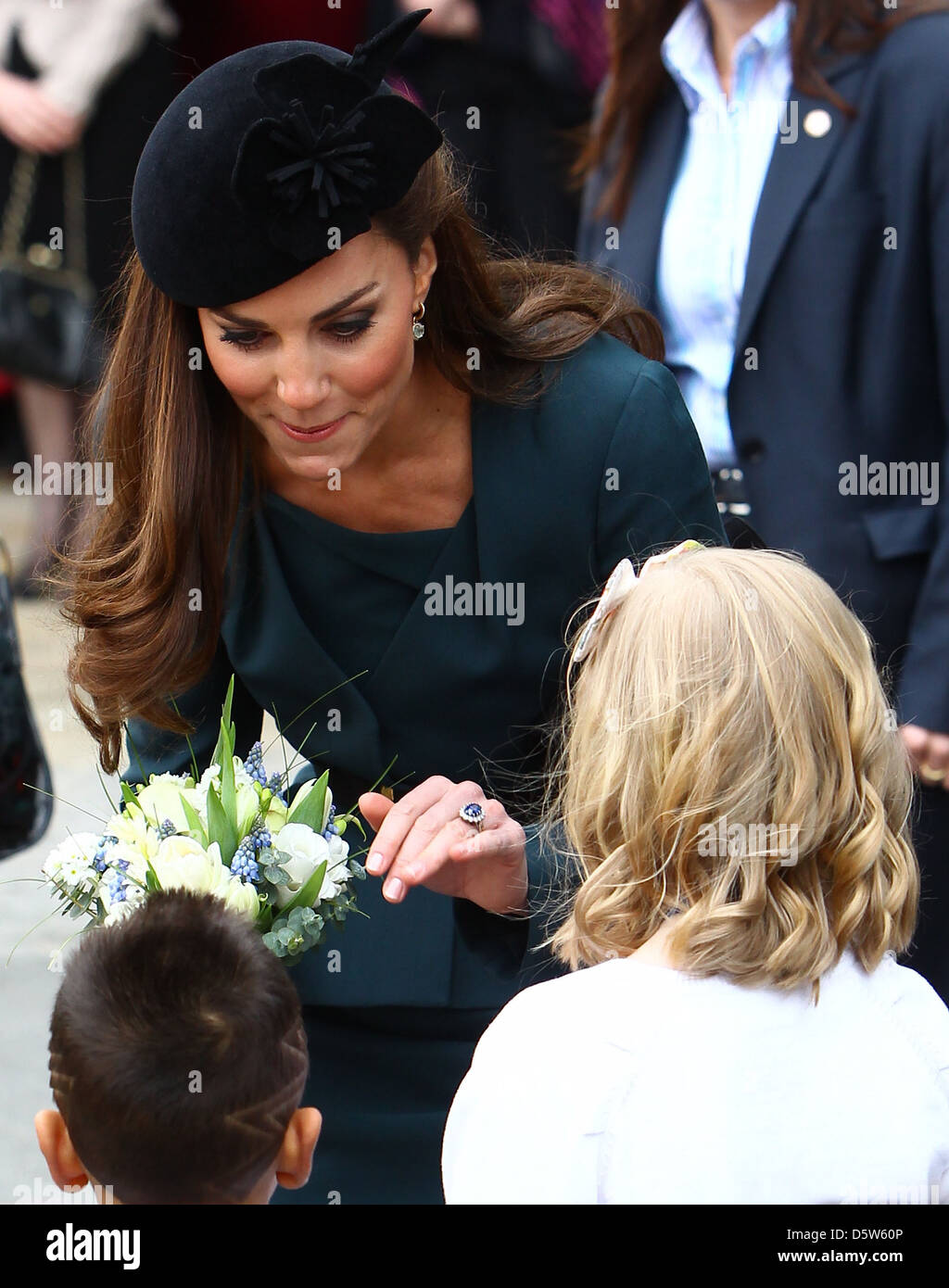 Catherine, Duchess of Cambridge, aka Kate Middleton greets members of ...
