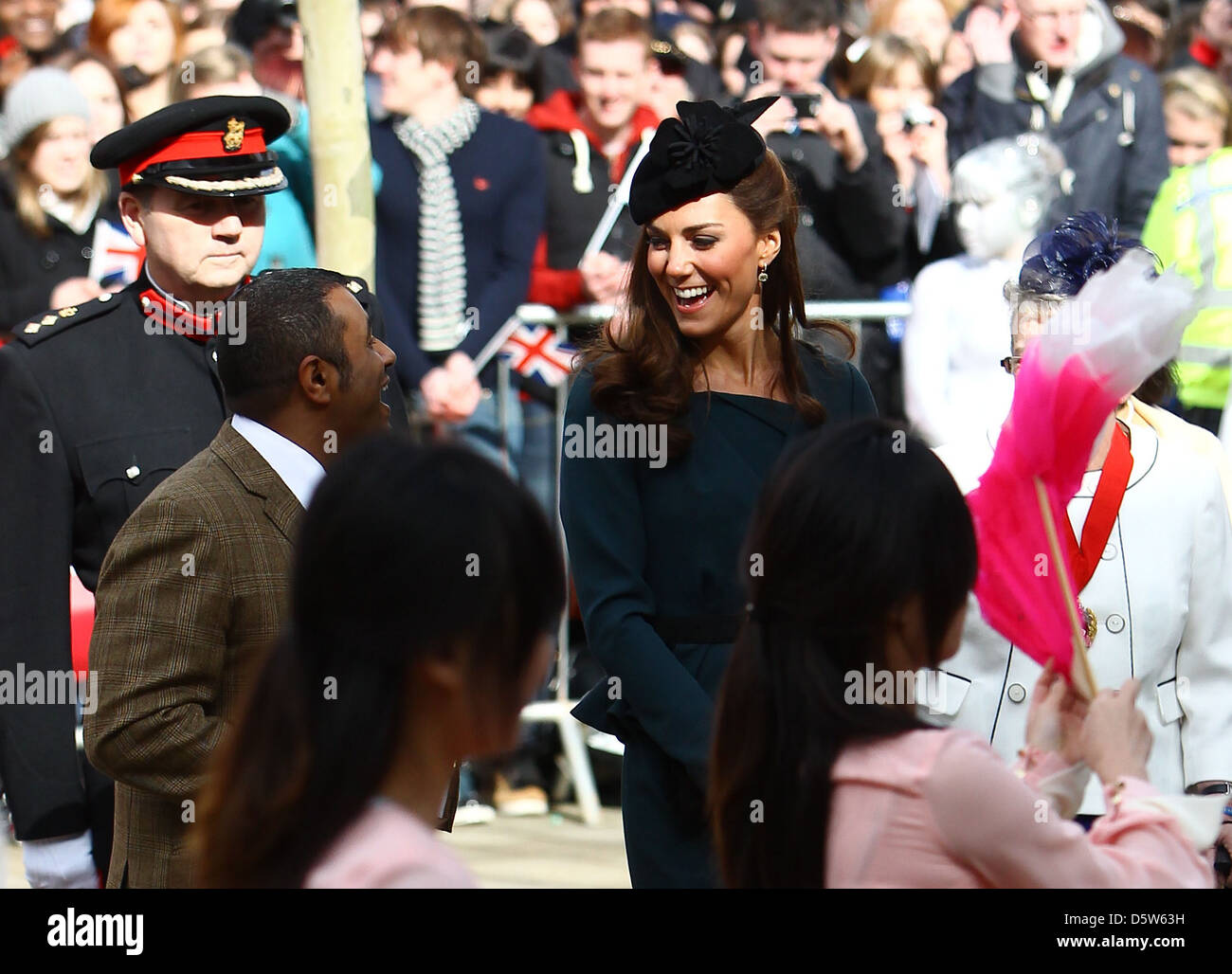 Catherine, Duchess of Cambridge, aka Kate Middleton greets members of ...