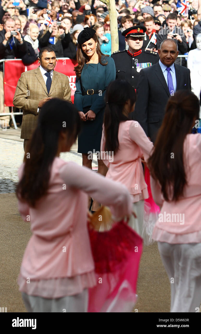 Catherine, Duchess of Cambridge, aka Kate Middleton greets members of ...