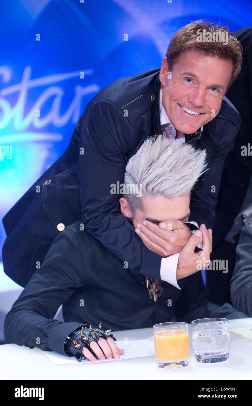 Jury members, music producer Dieter Bohlen (back) and Bill Kaulitz of ...