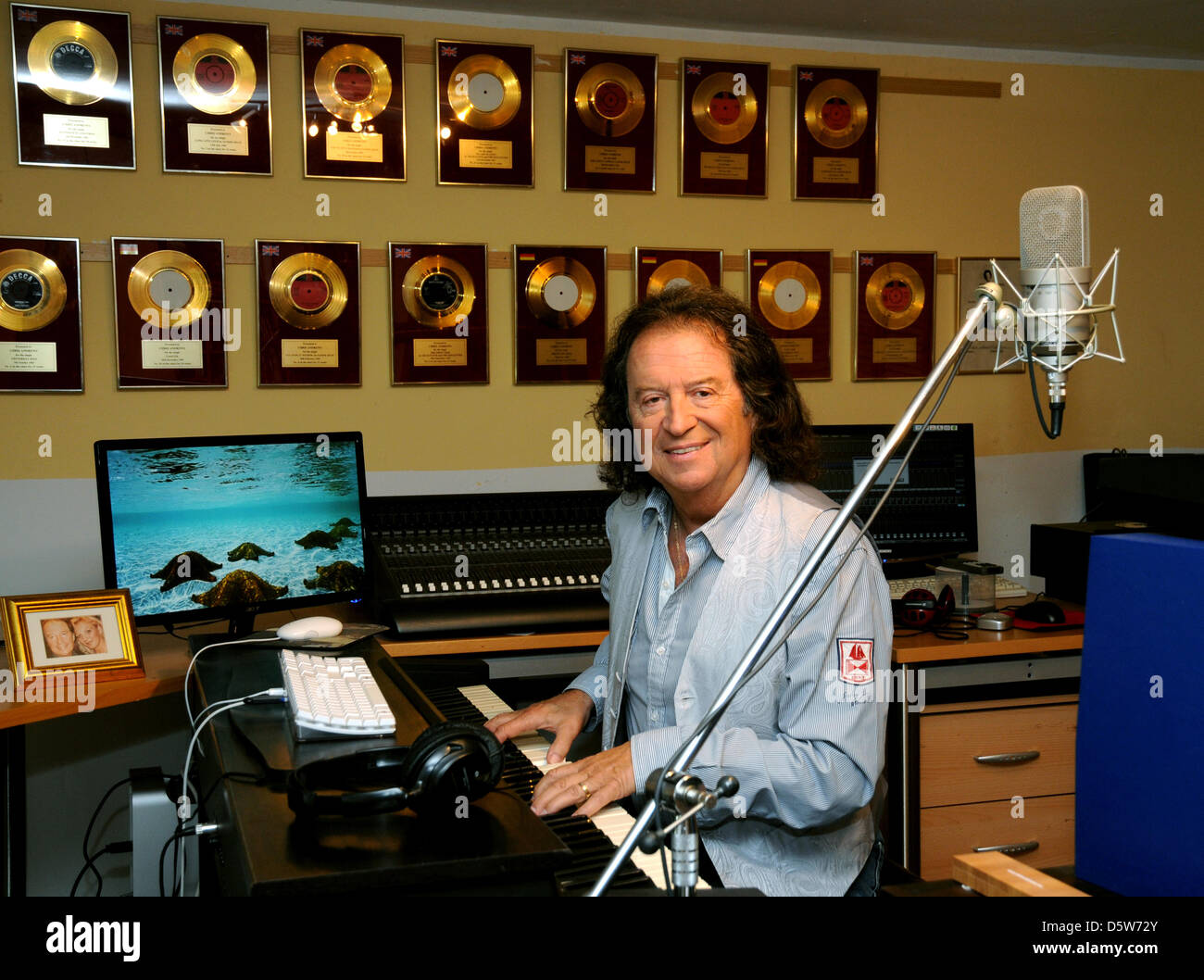 EXCLUSIVE: British pop singer Chris Andrews poses in his studio in his ...