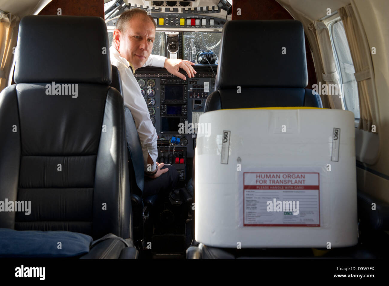 A styrofoam container for the transport of donated organs is pictured ...
