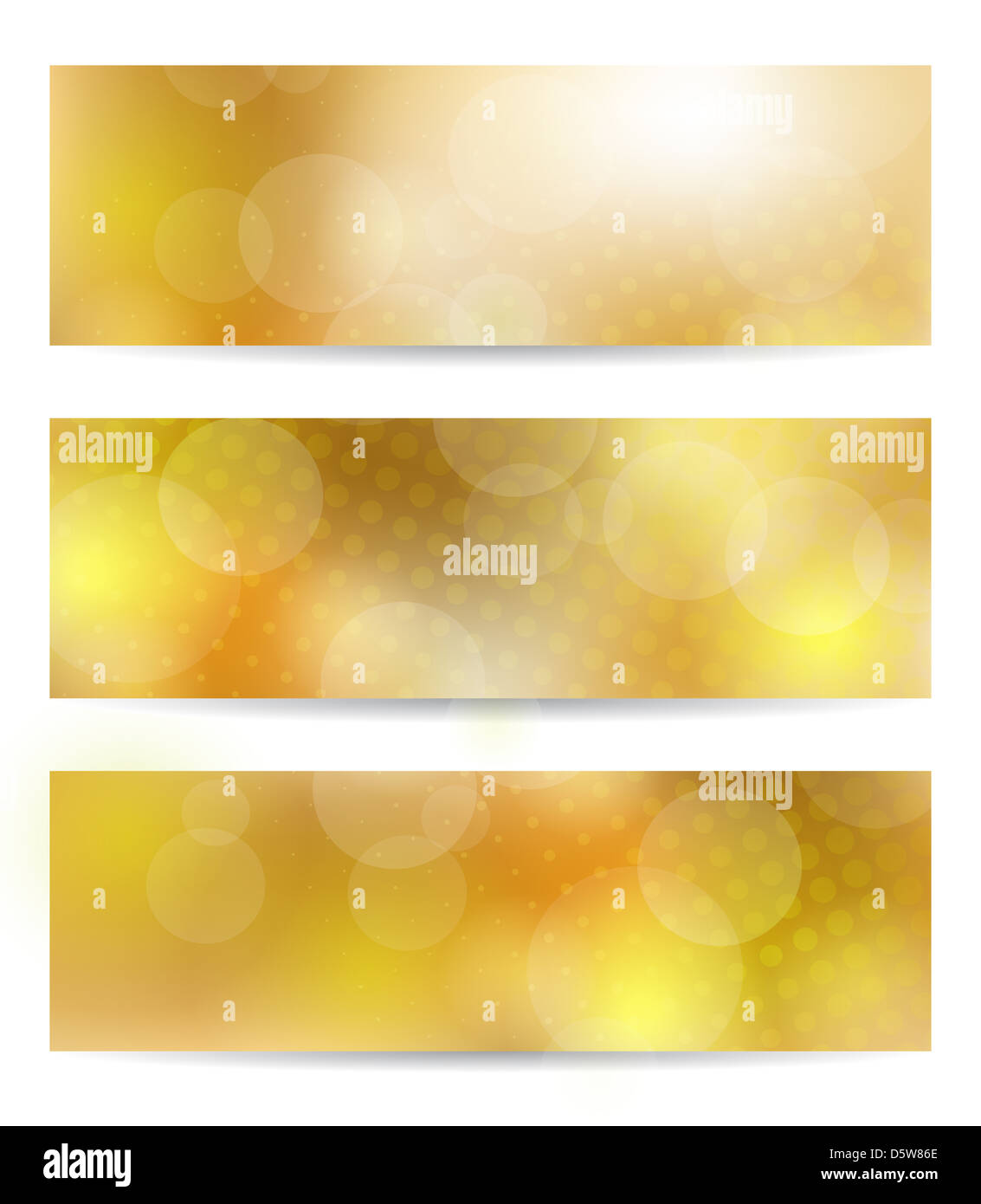 Set from three yellow banners Stock Photo - Alamy