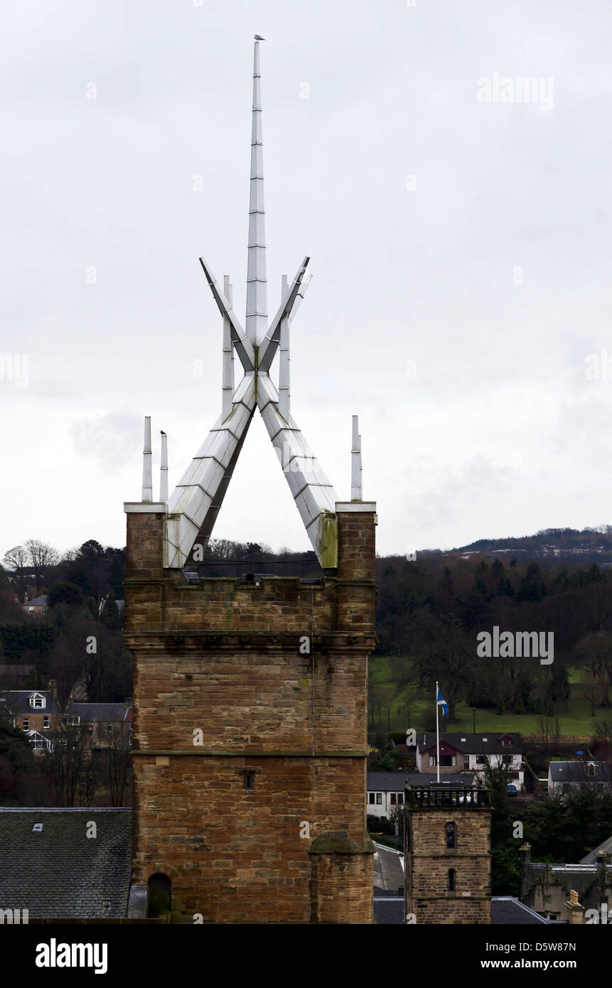 The spire of St Michael's Church in Linlithgow, West Lothian, Scotland ...