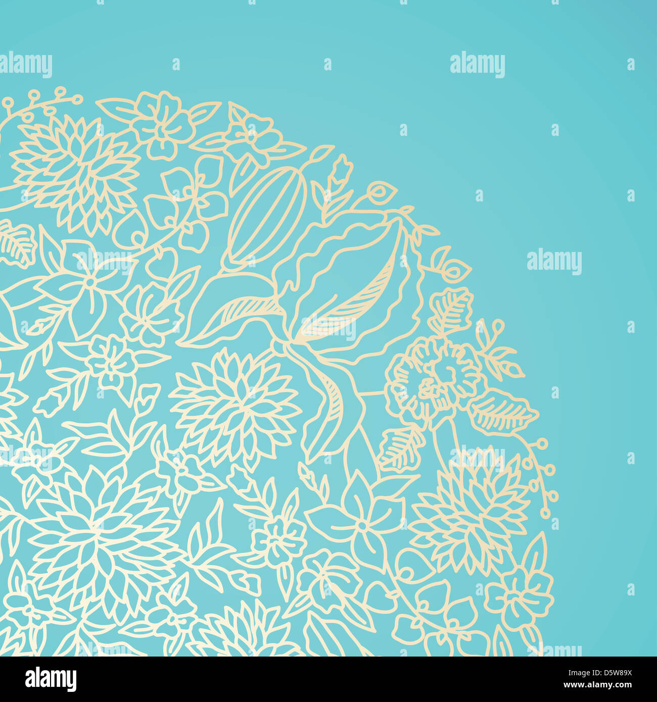 Bright blue card with ornamental pattern Stock Photo - Alamy